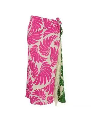 Farm Rio Banana Wings Midi Skirt - Pink