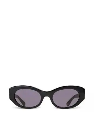 GANNI X Ace & Tate Dakota Oval-frame Sunglasses - Black
