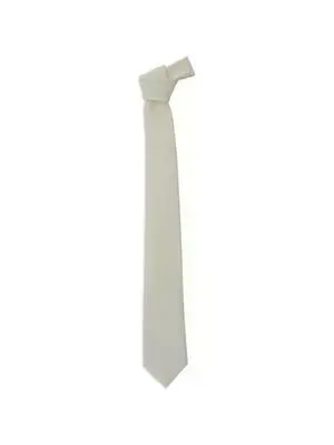Emporio Armani Pointed Wool Tie - White