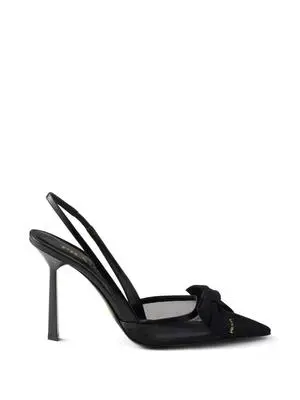 Prada Heeled Mesh Pumps - Black