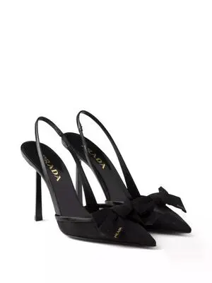 Prada Heeled Mesh Pumps - Black