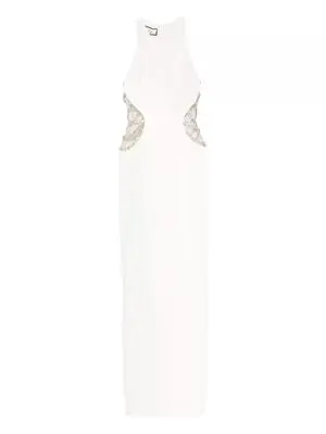 NISSA Embellished Cutout Maxi Dress - White