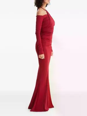 MOOS STUDIO Heatline Off-the-shoulder Maxi Dress - Red