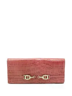 AIGNER Croc-embossed Leather Wallet - Pink