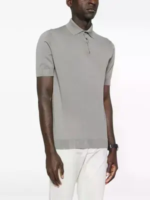 LARDINI Short-sleeve Knitted Polo Shirt