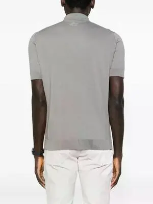 LARDINI Short-sleeve Knitted Polo Shirt