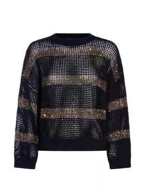Brunello Cucinelli Sequin-embellished Open-knit Sweater