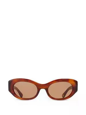 GANNI X Ace & Tate Dakota Oval-frame Sunglasses - Brown