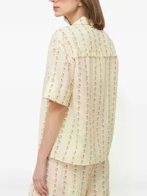 NOTES DU NORD Floral Shirt With Ruffle Trim