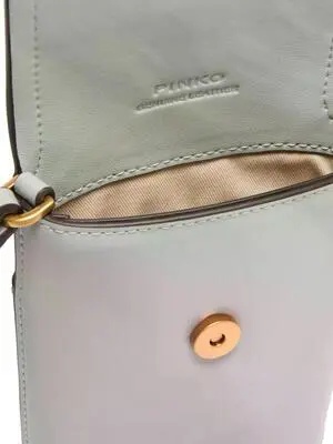 Pinko Lettering Leather Smartphone Bag - Grey