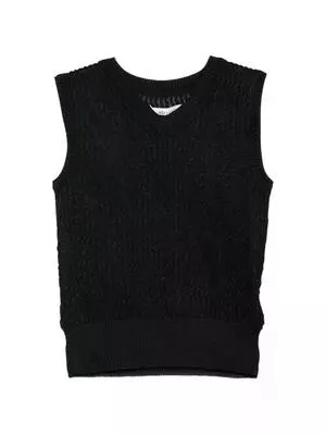 Women's Black Crew Neck Vests