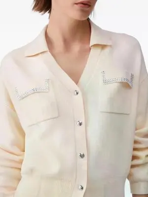 Liu Jo Bead-embellished V-neck Cardigan - Neutrals