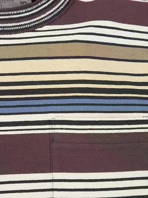 Sacai Horizontal Stripe T-shirt - Brown