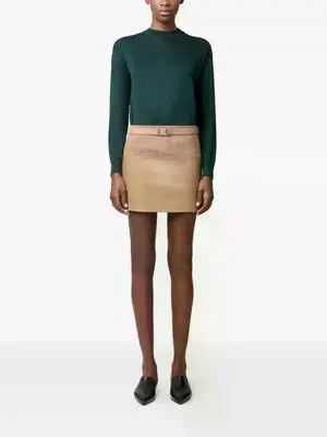 TOD'S Belted Leather Mini Skirt