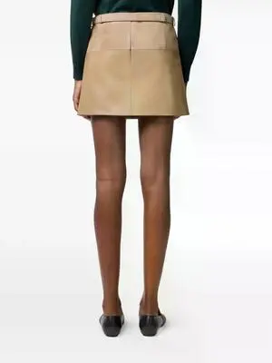 TOD'S Belted Leather Mini Skirt