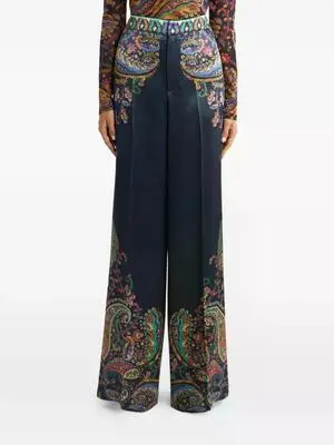 Etro Wide-leg Printed Trousers - Blue