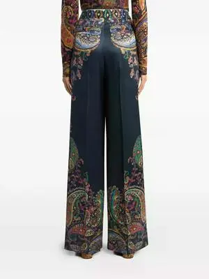 Etro Wide-leg Printed Trousers - Blue
