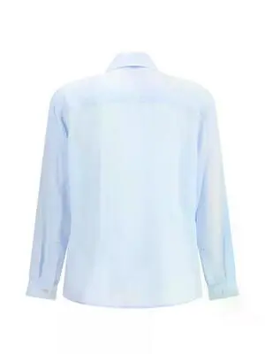 BAZISZT Tinees Floral-embroidered Shirt - Blue