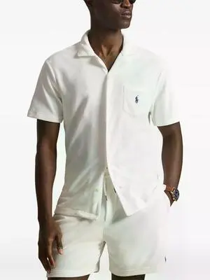 Polo Ralph Lauren Custom Slim Fit Terry Camp Shirt - White