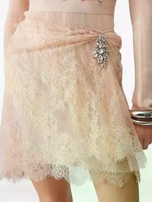 Liu Jo Lace Mini Skirt - Neutrals