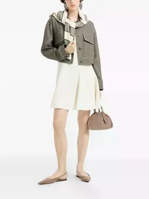 Brunello Cucinelli Mini V-neck Twill Dress - Neutrals