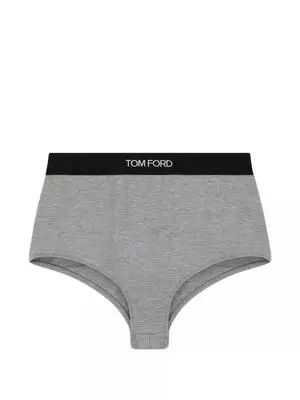 TOM FORD Logo-waistband Briefs - Grey