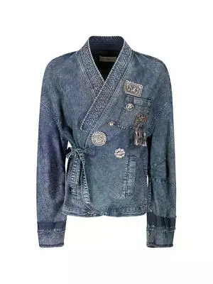 HUI HUI Charm-embellished Denim Jacket