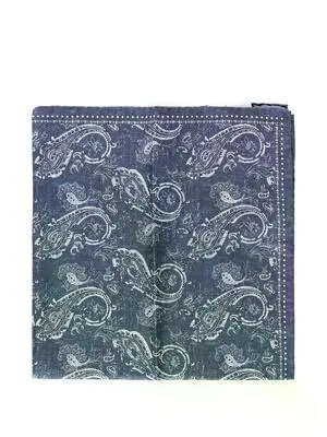 Eleventy Paisley-print Silk Scarf - Blue