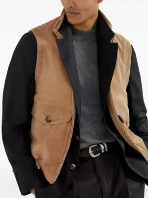 Brunello Cucinelli Padded Suede Gilet - Neutrals