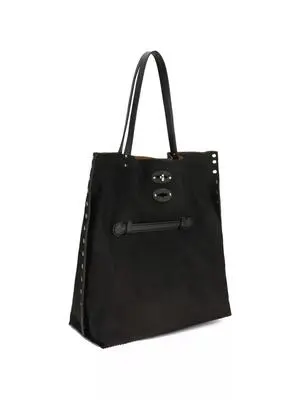 ZANELLATO Medium Amoretto Stud-detail Tote Bag - Black