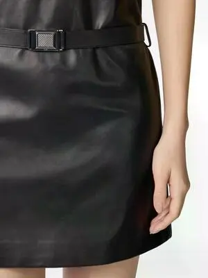 TOD'S Belted Leather Mini Dress