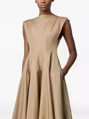 TOD'S A-line Midi Dress - Neutrals