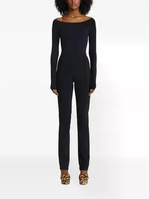 Ralph Lauren Off-shoulder Long-sleeve Jumpsuit
