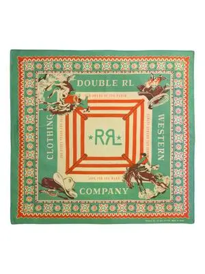 Ralph Lauren Equestrian-print Cotton Handkerchief - Green