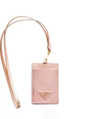 Prada Leather Badge Holder - Pink