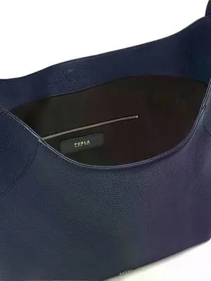 Furla Lara Large Textured Shoulder Bag - Blue