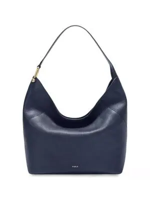 Furla Lara Large Textured Shoulder Bag - Blue