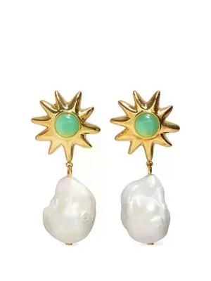 LIZZIE FORTUNATO Pearl Drop Earrings - Gold