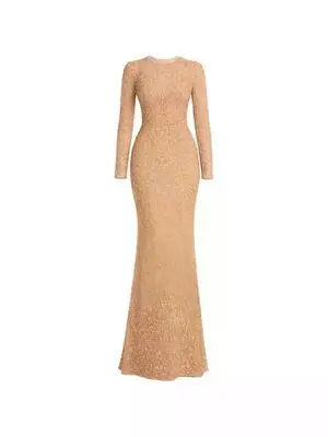 Elie Saab Bead-embellished Maxi Dress - Neutrals