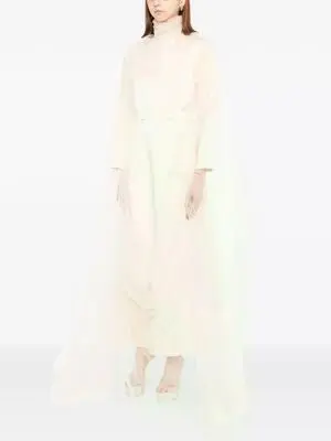 SHATHA ESSA Gathered Neck Tulle Dress