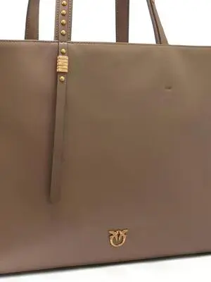 Pinko Medium Leather Shopper Bag With Metal Details
