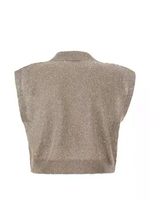 Brunello Cucinelli Sequined V-neck Top