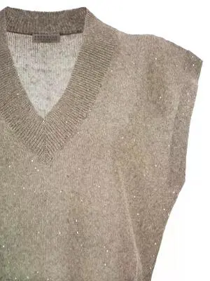 Brunello Cucinelli Sequined V-neck Top