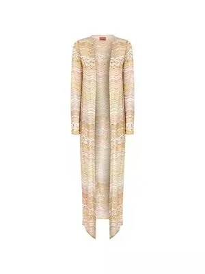 Missoni Zigzag Pattern Long Cardigan - Neutrals