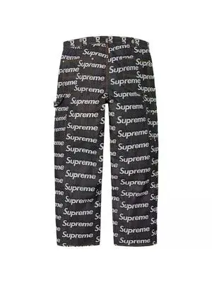 Supreme Logo-jacquard Double-knee Jeans