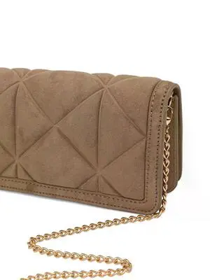 Moschino Quilted Cross Body Bag With Heart Motif - Neutrals