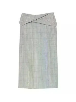 Victoria Beckham Checked Wrap Skirt