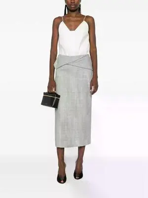 Victoria Beckham Checked Wrap Skirt