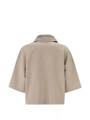 Brunello Cucinelli Techno Couture Fleece Polo Top - Neutrals