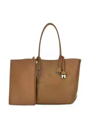 Hogan Address Leather Tote - Brown